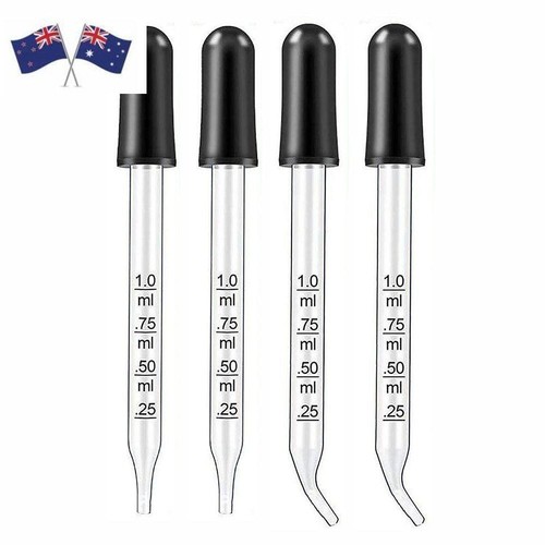 4Pcs Thick Glass Bent&Straight Tip Eye Dropper Liquids | eBay Australia