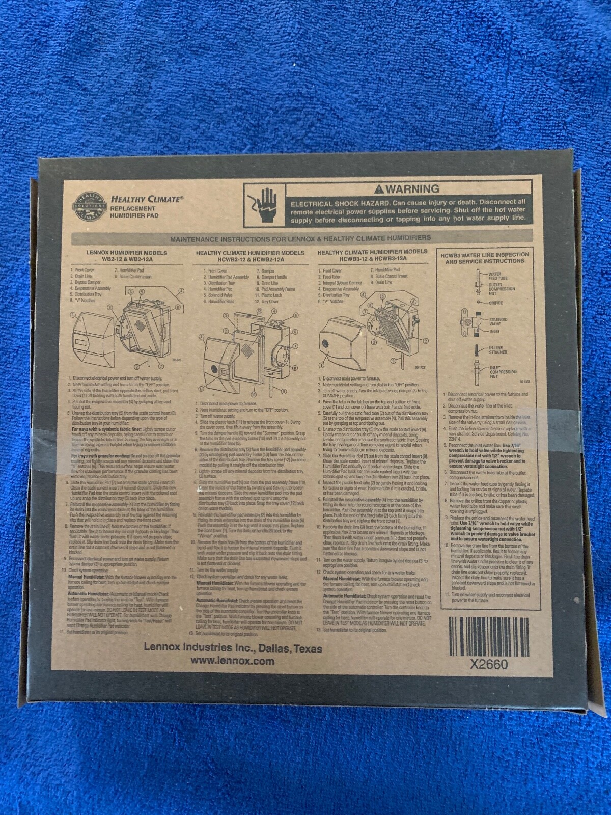 LENNOX Healthy Climate X2660 - Humidifier Water Panel for sale online ...