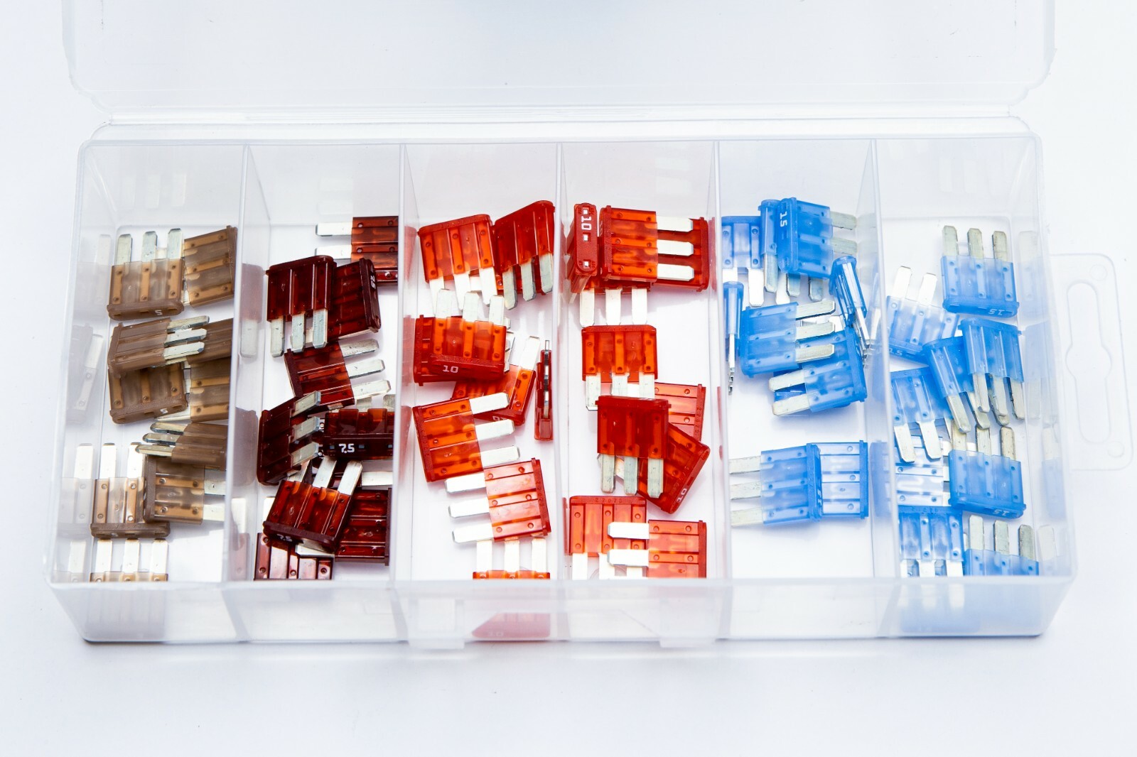 60 FUSES,15,10,7.5 & 5 AMP,3 BLADES MICRO 3 MINI FUSE IN A BOX,MADE IN ...