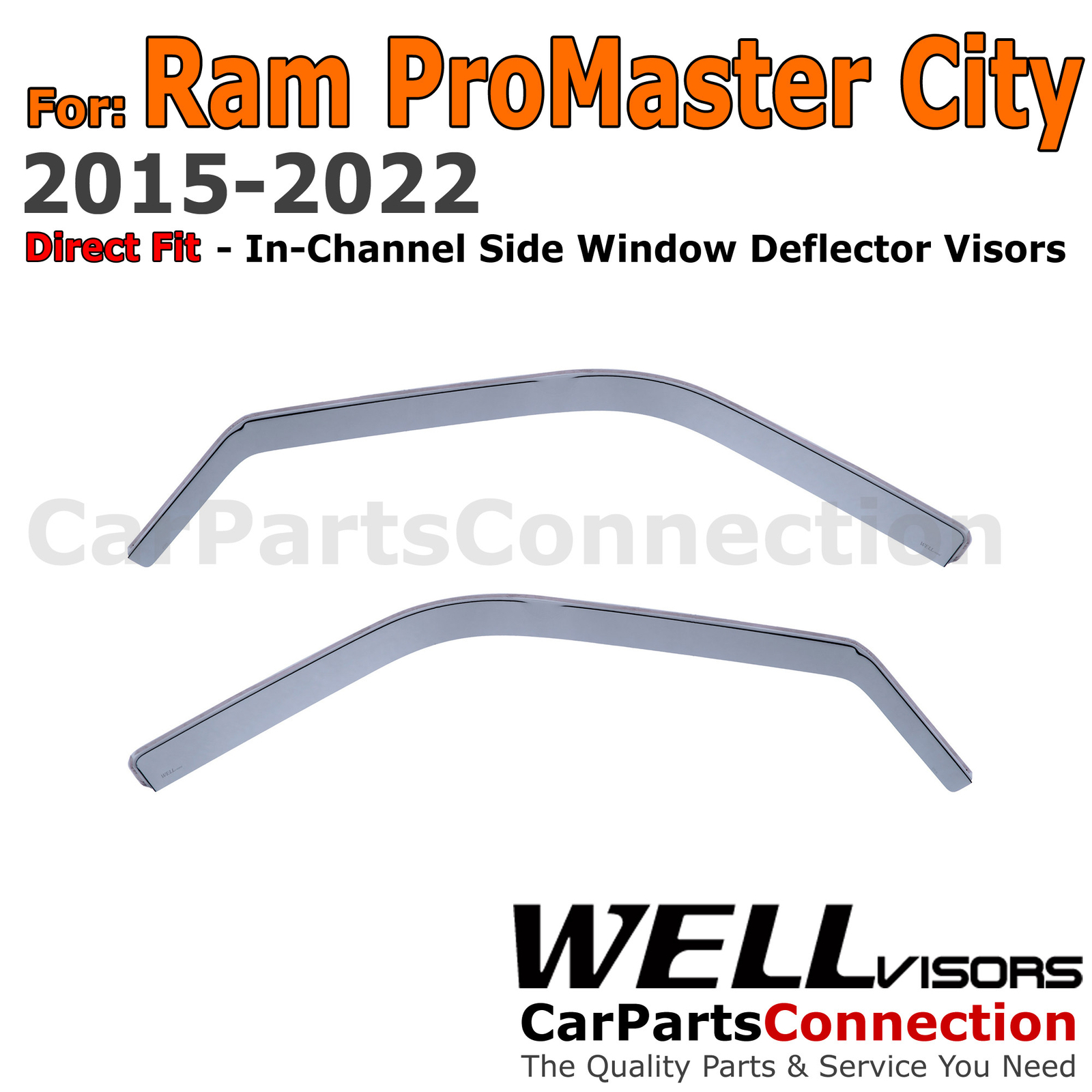 Wellvisors In-Channel Window Visors Guards 2Pcs For Ram ProMaster City ...
