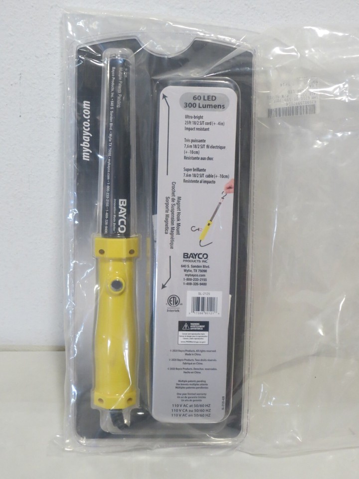 Bayco Products Worklight SL-2125 Magnetic Hook 60 LED 25 Ft Cord | eBay