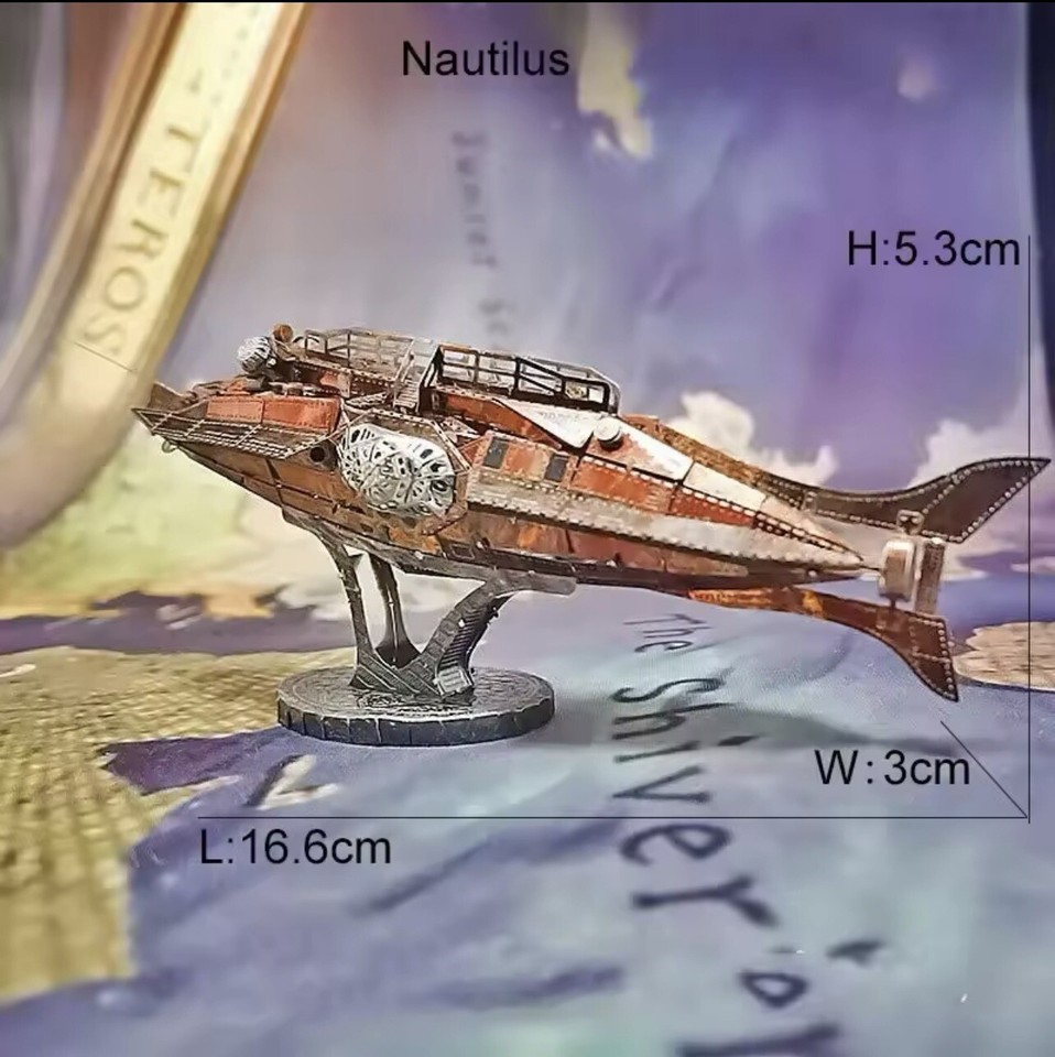 Nautilus Captain Nemo 20,000 Leagues Under The Sea 3D Metal Model DIY ...