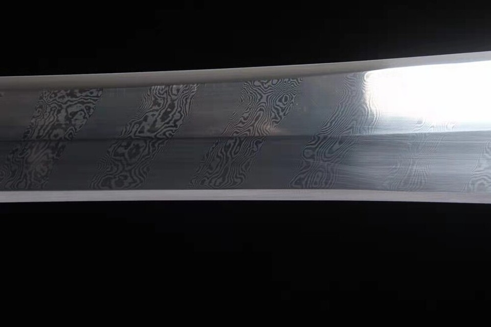Hand Forged Chinese Kung Fu Sword Sharp Folded Damascus Steel Blade ...