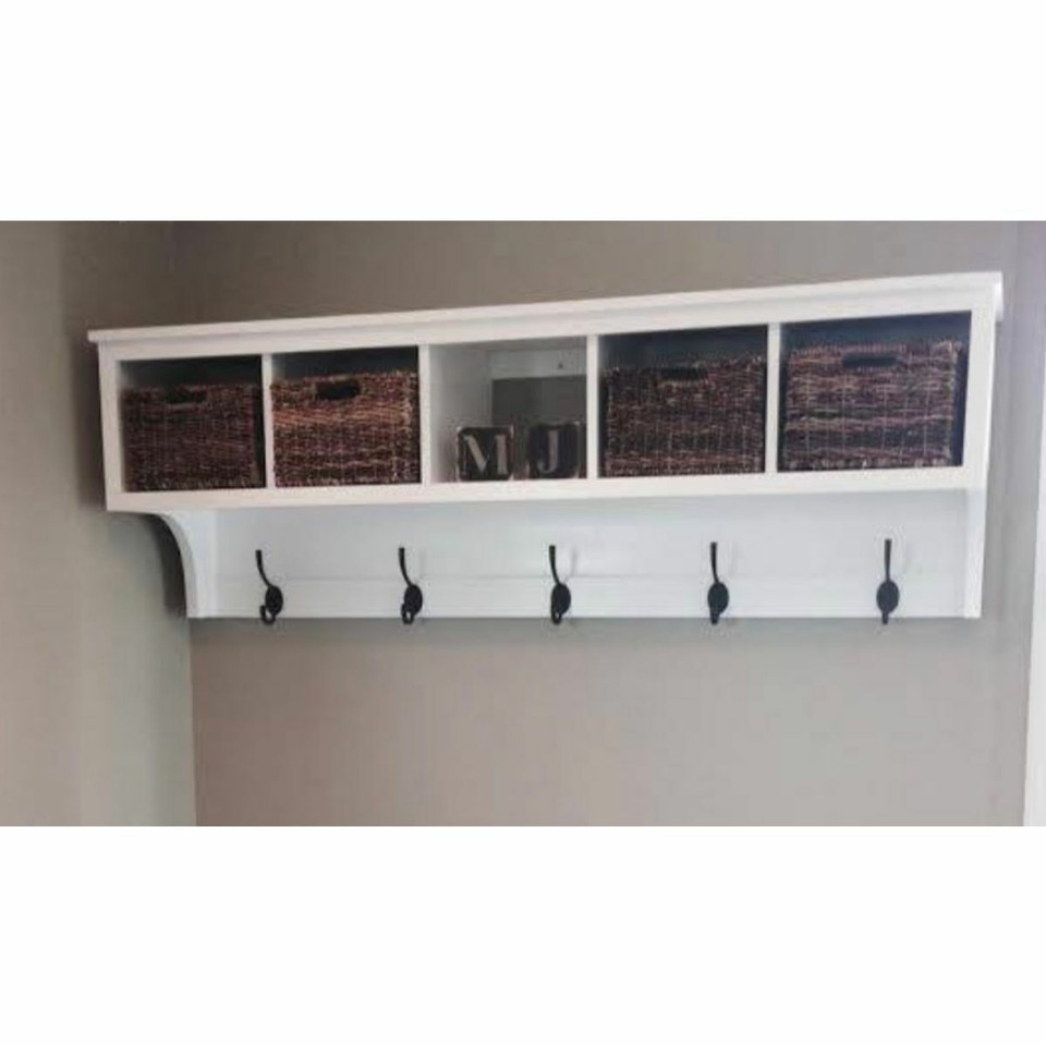 Entryway Cubby and Bench, Wall Storage Cubical with Matching Bench ...