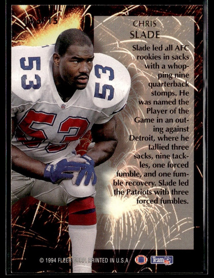 1994 Ultra #14 Chris Slade 2nd Year Standouts Football Card 1902E | eBay