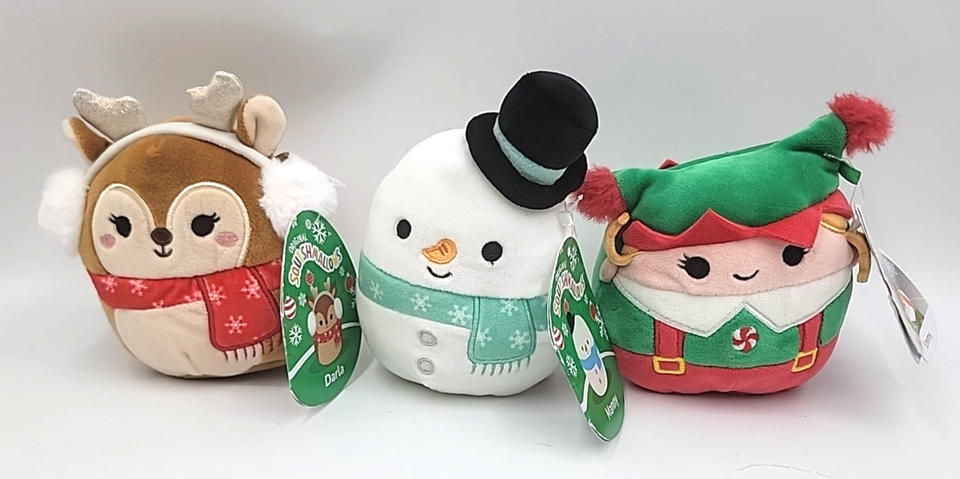 SQUISHMALLOWS CHRISTMAS 5” 3 PACK HOLIDAY COLLECTION KELLYTOY EMMA ...
