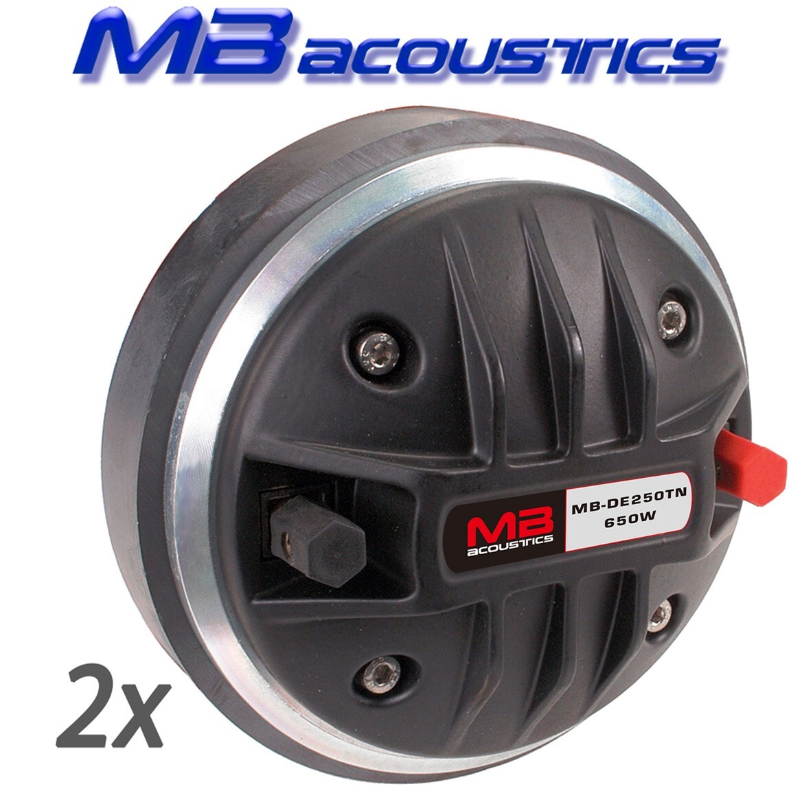 2x Titanium Compression Drivers 1.75" VC 8Ω 650W 2/3-Bolt DE250TN MB ...