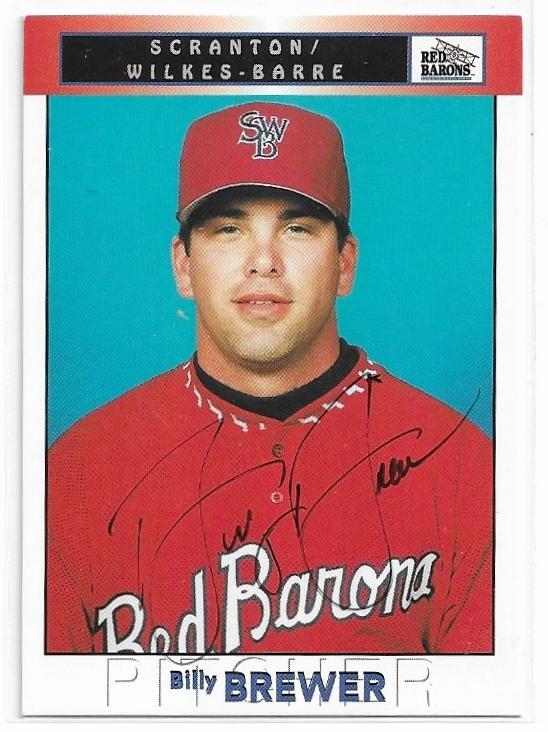 BILLY BREWER Autographed Signed 1999 Scranton card #8 Philadelphia ...