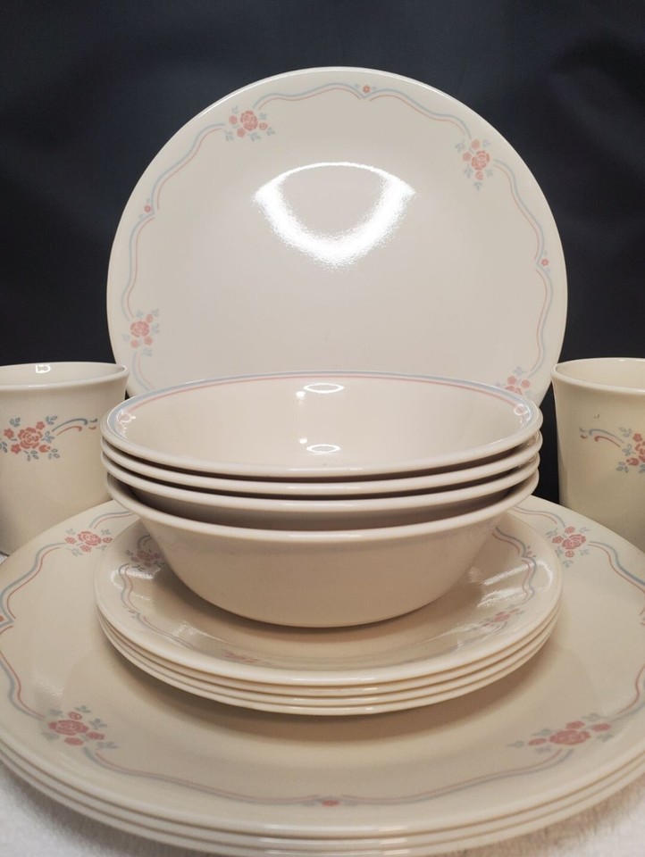 Corelle 16pc English Breakfast Dinnerware Set | eBay