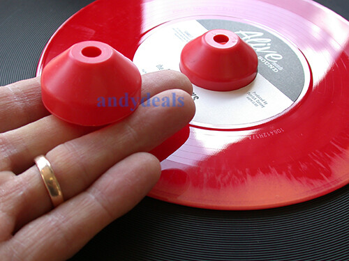 45 RPM RECORD ADAPTER TURNTABLE STEREO RECORD PLAYER PHONOGRAPH RED ...