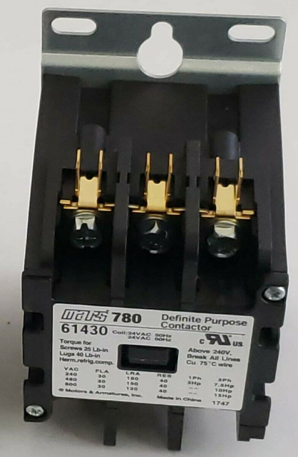 Mars 780 Definite Purpose Contactor 61430 Replaces Furnas 42bf35aj for ...