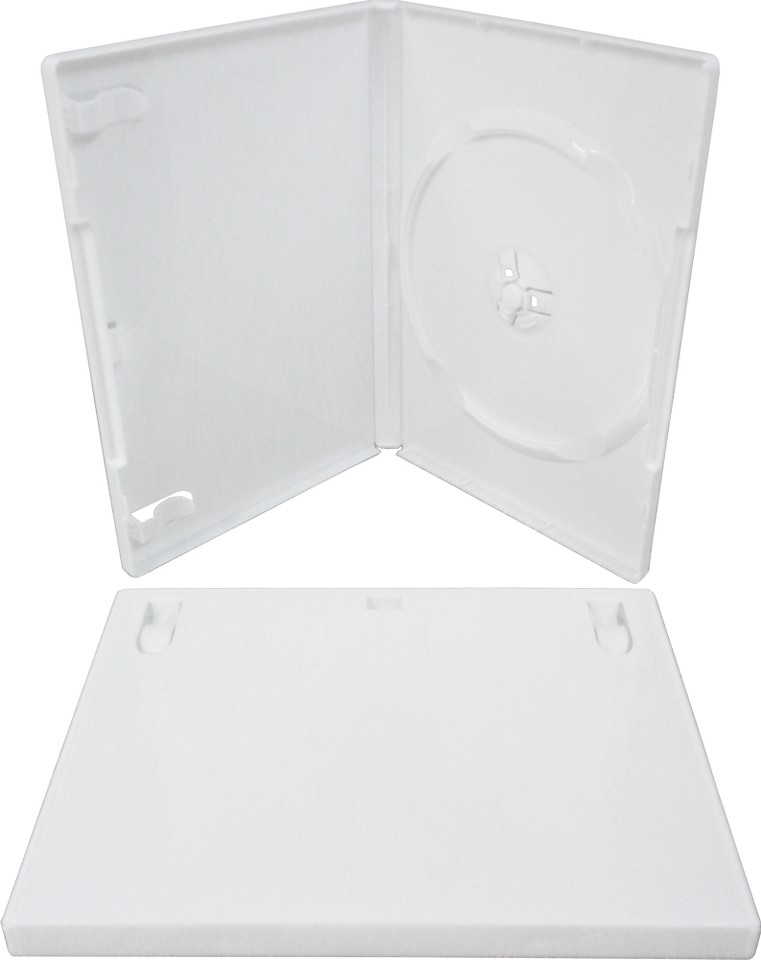 (10) White Empty Replacement DVD or Wii Cases Boxes Standard 14mm # ...