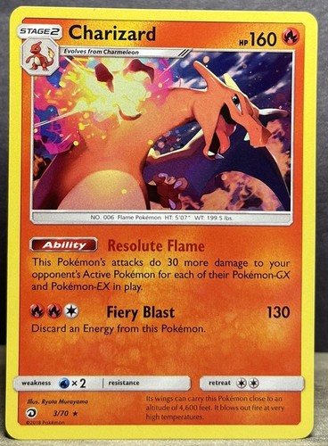 Charizard 3/70 Dragon Majesty Non Holo Rare Pokémon Trading Card Game ...