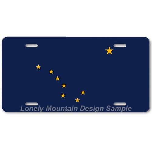 Alaska State Flag Inspired Art FLAT Aluminum Novelty Auto License Tag ...