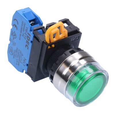 IDEC Green 22mm Metal Bezel Momentary Shrouded Push Button Switch NO ...