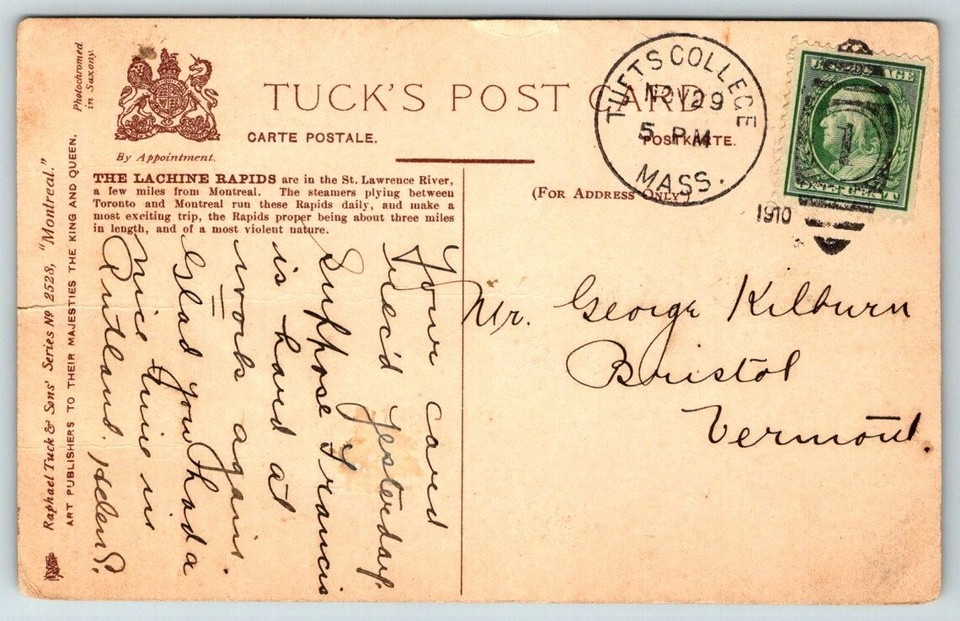 Montreal Lachine Rapids Steamer on St. Lawrence River Canada Postcard ...