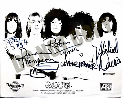 MC5 Band Signed Autograph Promo Rob Tyner Wayne Kramer Davis Preprint ...