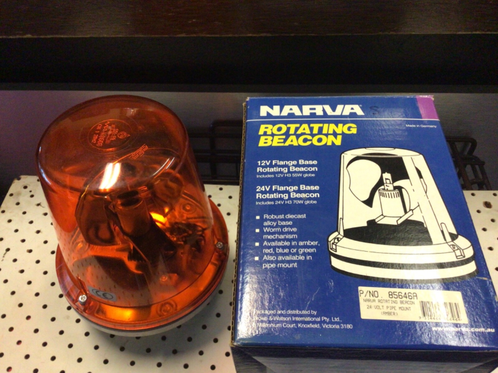 Narva Rotating Beacon 24 volt Pipe Mount Amber (85646A) | eBay