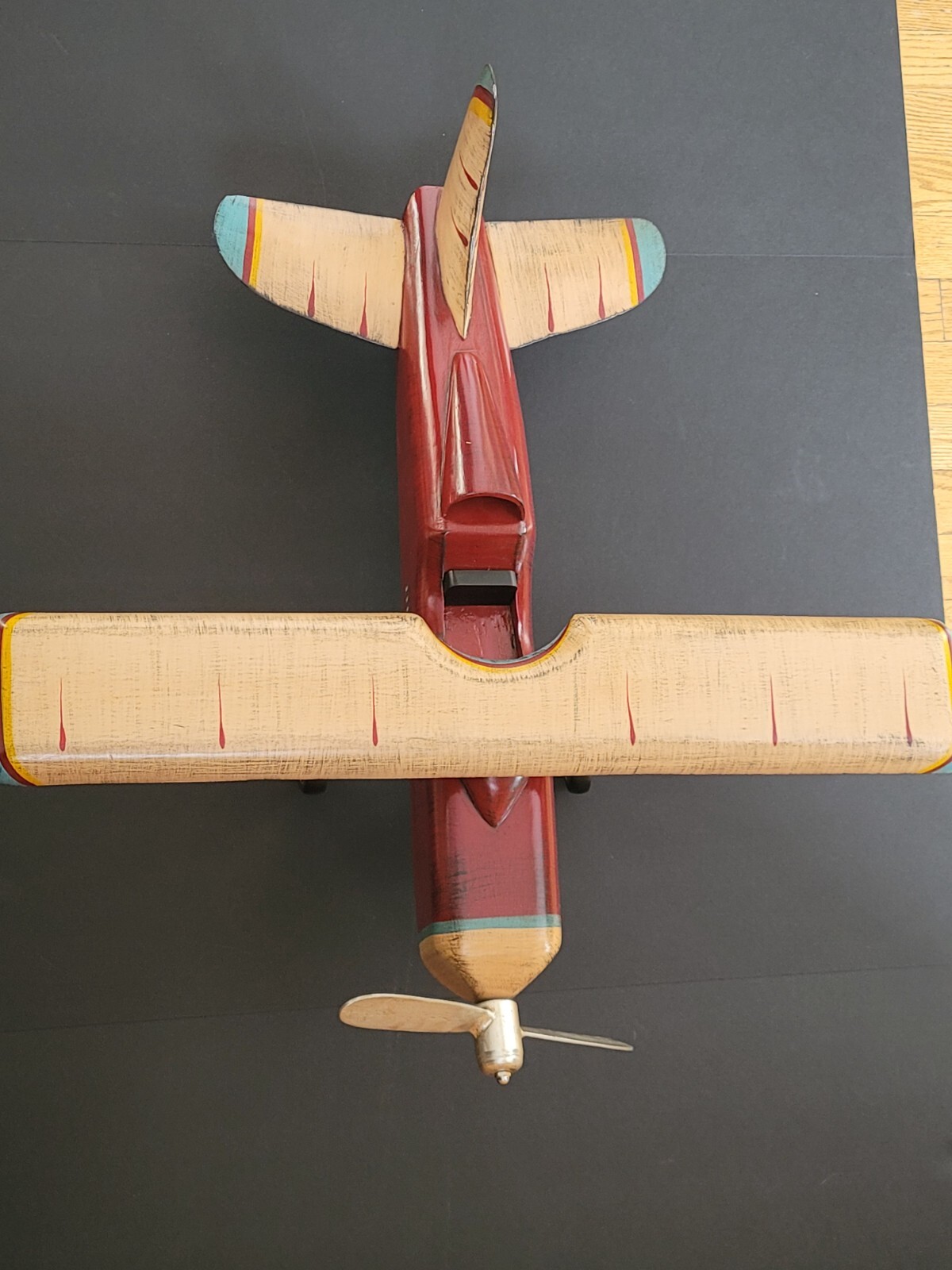 Wooden MONO AIRPLANE Vintage Tailhook Plane Model New Box Primitive ...