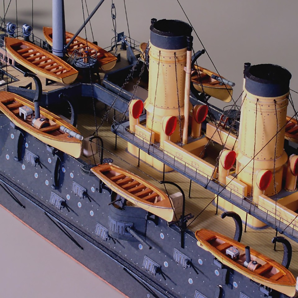1:250 Czar Russia Navy Oslabya Battleship Military Paper Model Craft ...