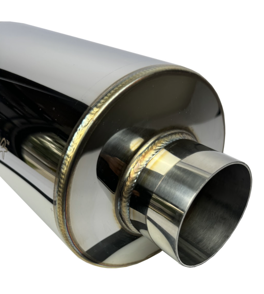 Polished Stainless Steel N1 Hi Power Style Muffler 3" Inlet 4" Outlet ...