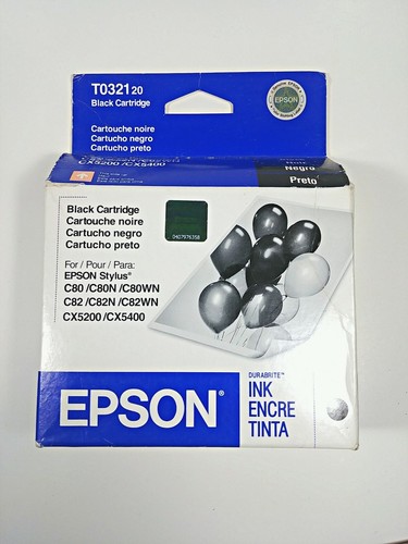 EPSON T032120 Black Ink Cartridge for Stylus C80 C82 CX5200 OEM Genuine ...