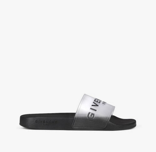 Givenchy Women's Paris Slide Flat Pool Sandals Transparent White Black ...
