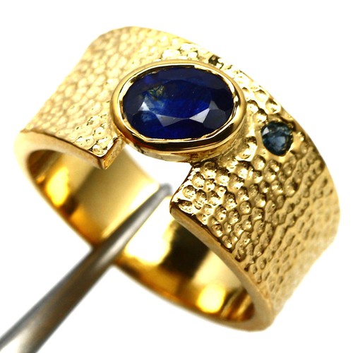 Gemstone Heated Blue Sapphire Jewelry Ring 925 Sterling Silver Size 9 ...