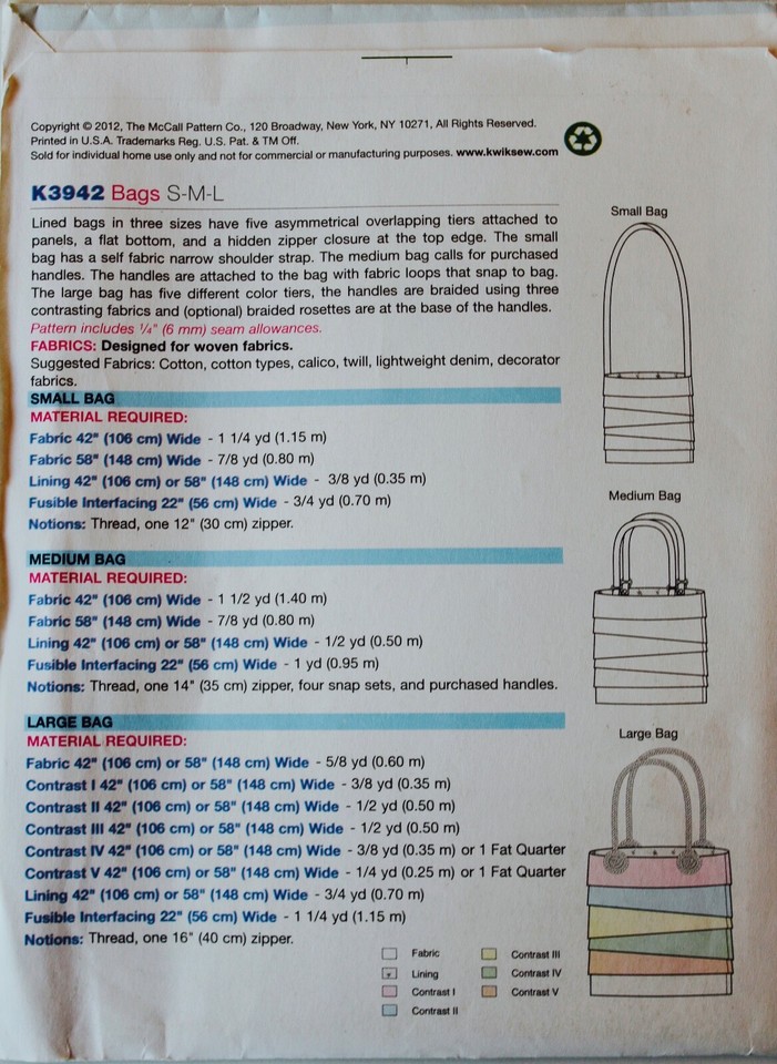 PURSE or BACKPACK Sew Pattern ~ UC ~ U Pick! | eBay