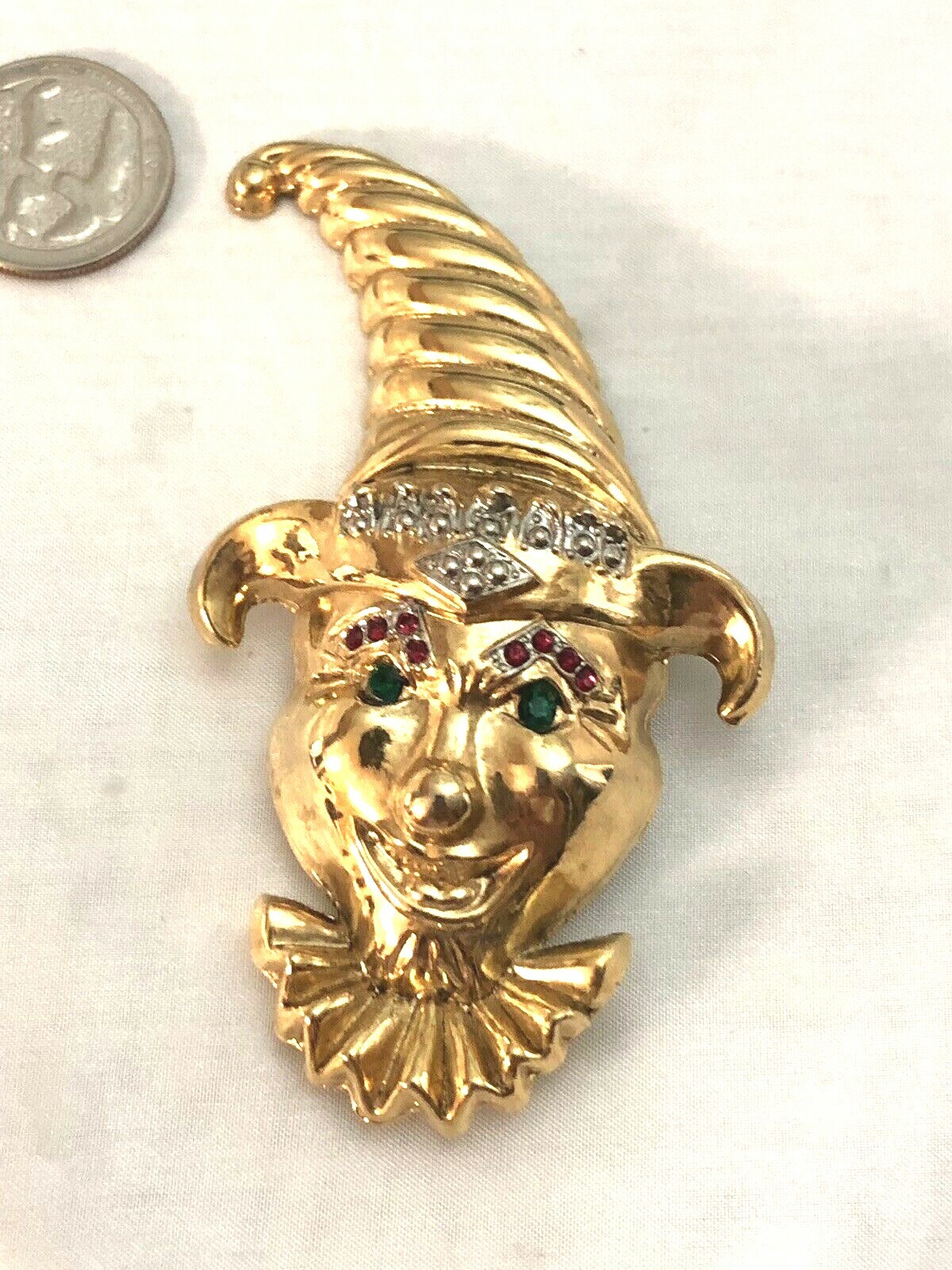 Vintage Huge Figural "Jester" or Clown Brooch Rhinest… - Gem