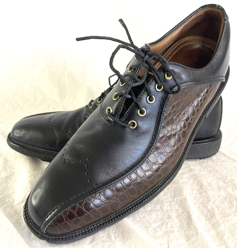 Footjoy Icon Leather Golf Shoes 52161 Size 10M Black/Brown Embossed ...
