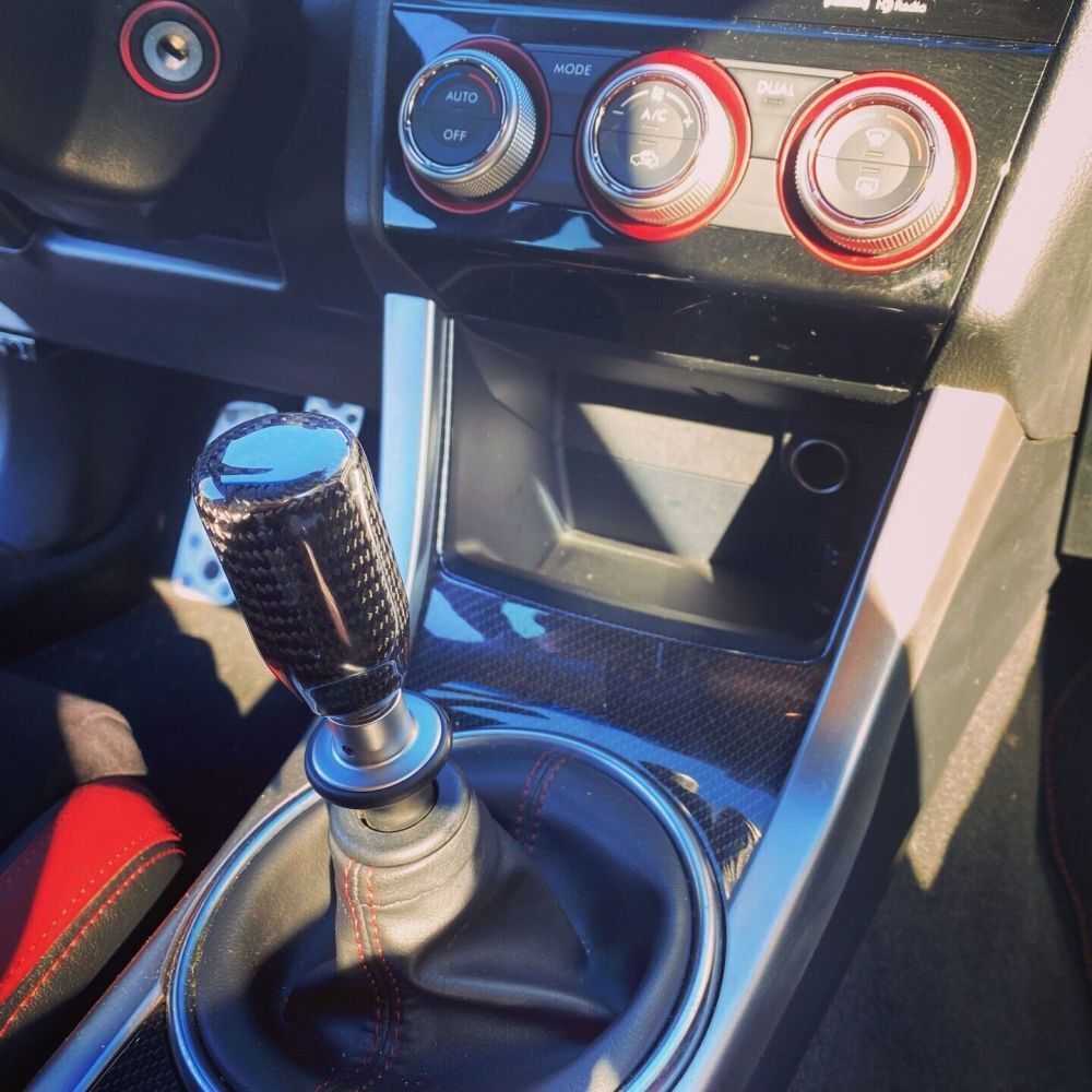 73mm Universal Gear Shift Knob Carbon Fiber Stick Shifter Lever with 3 ...
