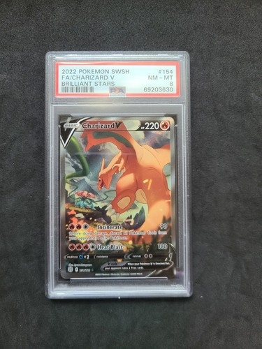 Charizard V 154/172 Alt Art PSA 8 NM-MT Pokémon TCG Brilliant Stars ...