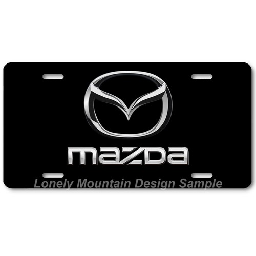 Mazda Inspired Art on Gray on Black FLAT Aluminum Novelty Auto License ...