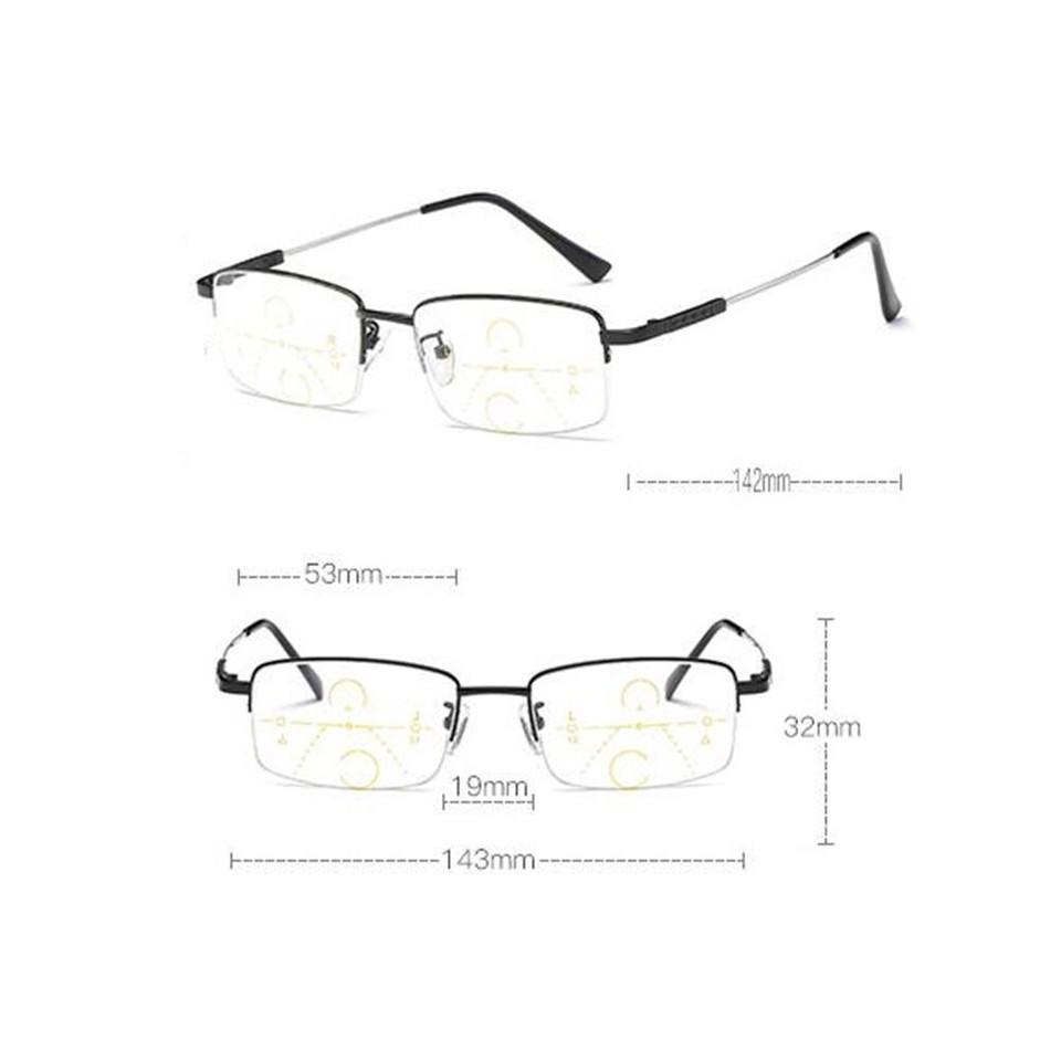 +2.5 Progressive Reading Glasses Multi Focus Eyeglasses Multifocal ...
