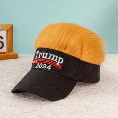 *NEW* UNISEX MAGA TRUMP 2024 COOL HIPPIE SUN VISOR WITH BLONDE WIG | eBay