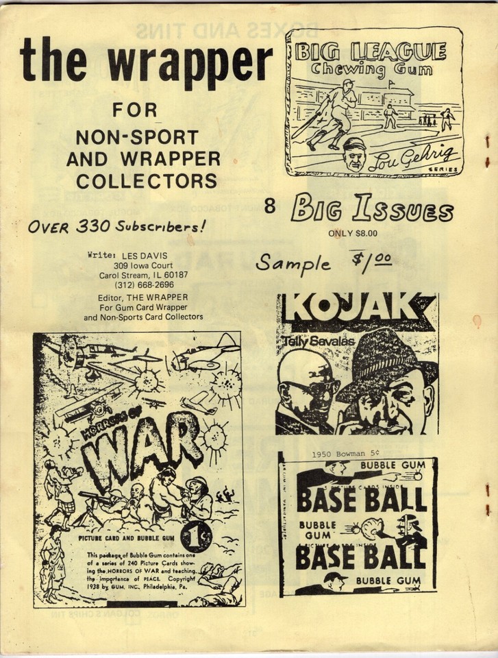 THE ILLUSTRATED WRAPPER CHECKLIST 1980 SCARCE C. Benjamin Sport & Non ...