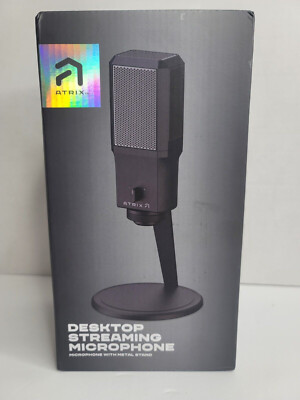 NEW Atrix Desktop USB Streaming Microphone & Metal Stand for PC Boxed ...
