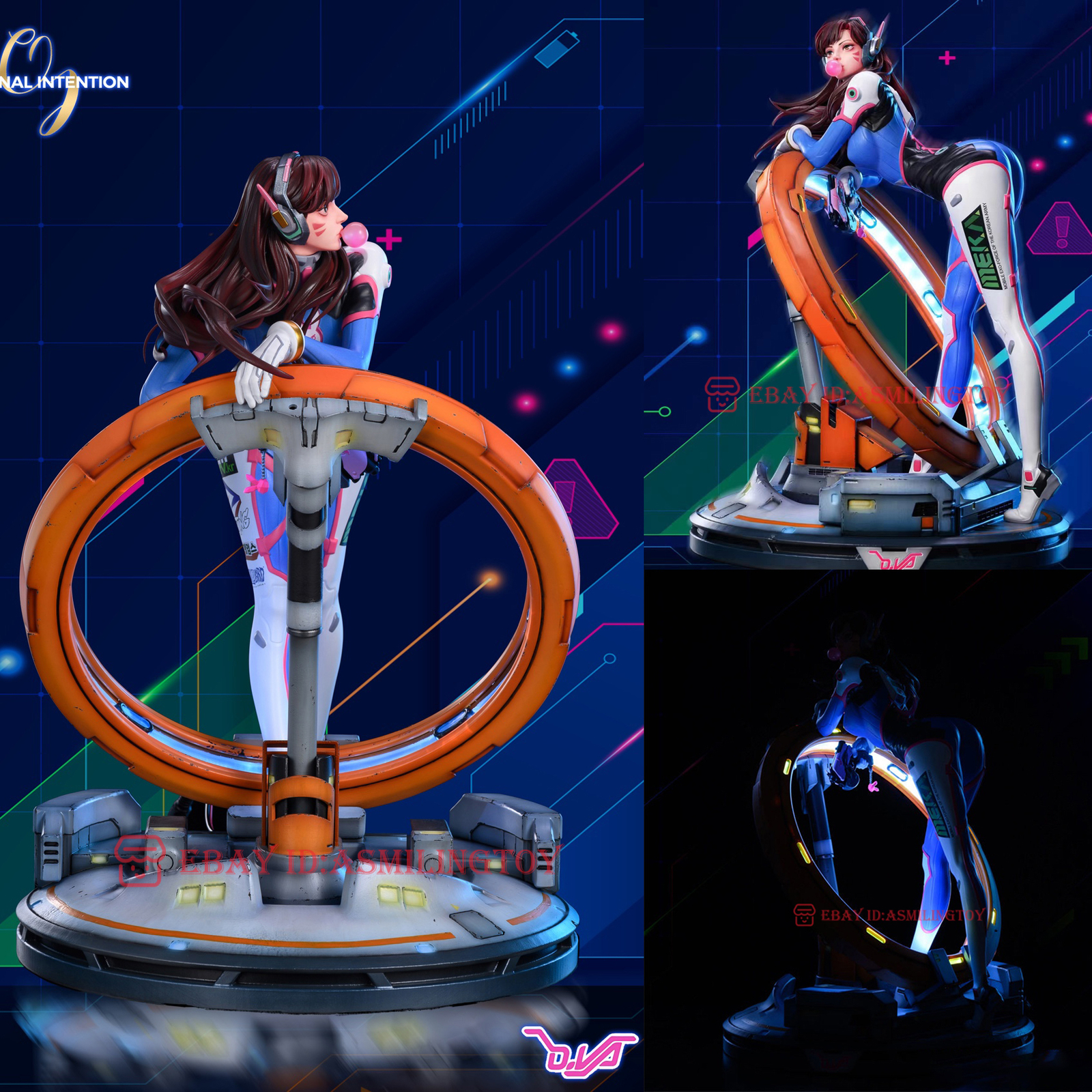 Original Intention Studio Overwatch Dva Resin Model D.VA Statue Led In ...