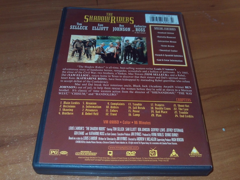 The Shadow Riders (DVD, Full Frame 2005) Tom Selleck Sam Elliot ...