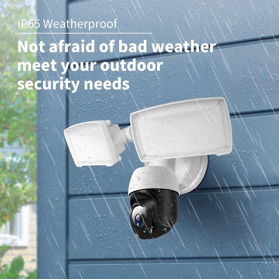 Floodlight Security Camera,Outdoor Smart Floodlight with 2-Way Talk ...