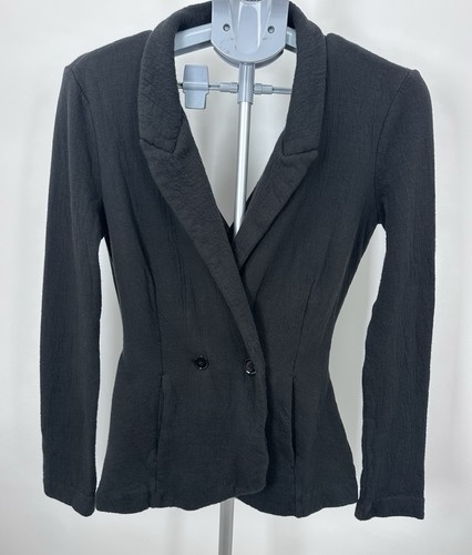 ⭐️ T by Alexander Wang Black Cotton Double-Breasted Cut-Out Back Blazer ...