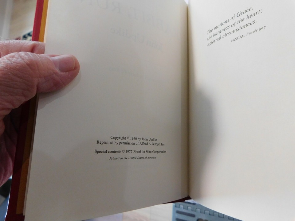 Rabbit, Run: By JOHN UPDIKE- SIGNED By Author: Franklin Library- 1977 ...