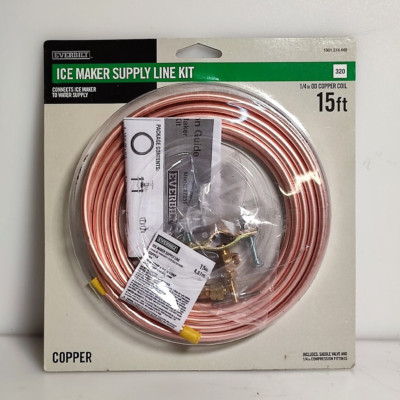 Everbilt 1/4 in. x 15 ft. Copper Ice Maker Supply Line Installation Kit ...