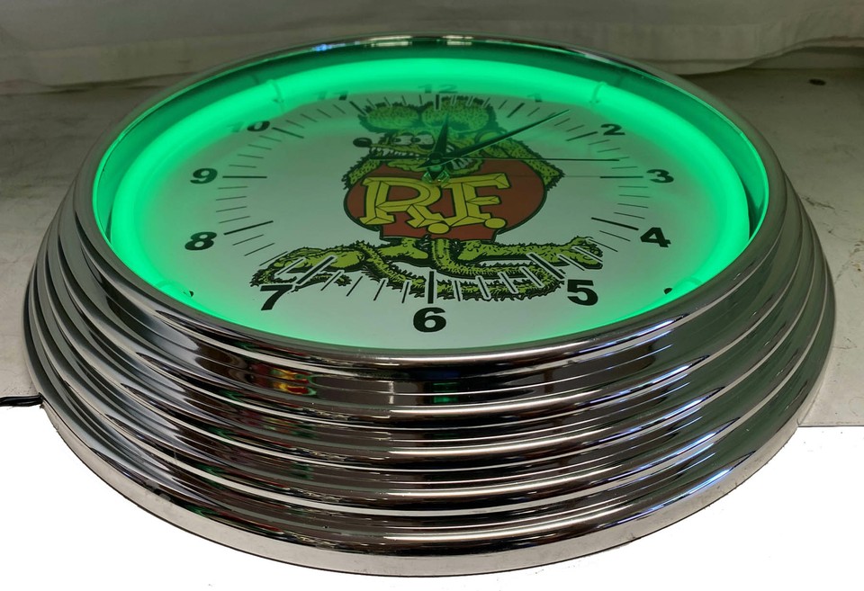 Rat Fink Green Single Neon Clock | eBay