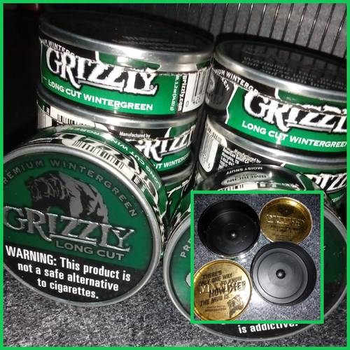 10 EMPTY GRIZZLY CANS for Crafts SMOKELESS, NO TOBACCO, TINS DIP SKOAL ...