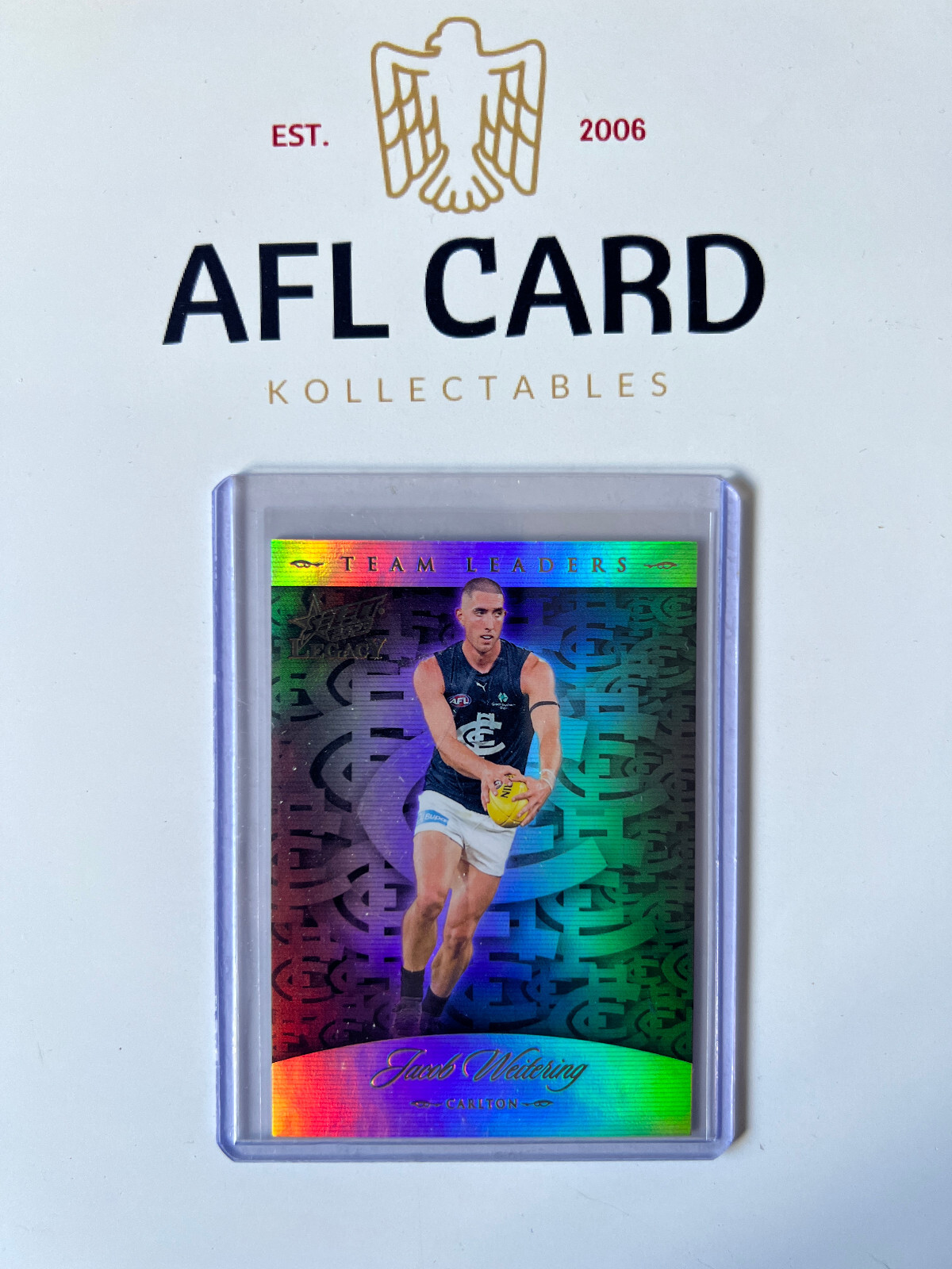 2023 AFL SELECT LEGACY TEAM LEADERS JACOB WEITERING 154/200 CARLTON ...