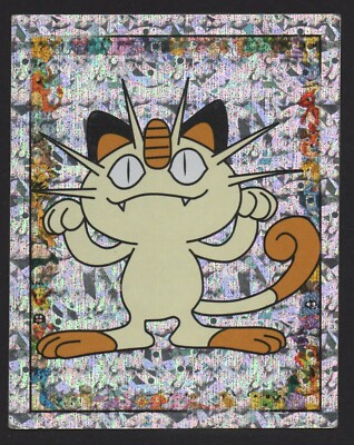 MEOWTH STICKER #S11 POKEMON SERIE 1 COLLECTION MERLIN 1999 HOLO / FOIL ...