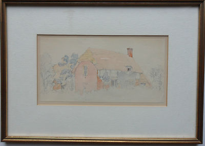 AARON EDWIN PENLEY 1807-1870 ORIGINAL PAINTING OF A COTTAGE WITH ...