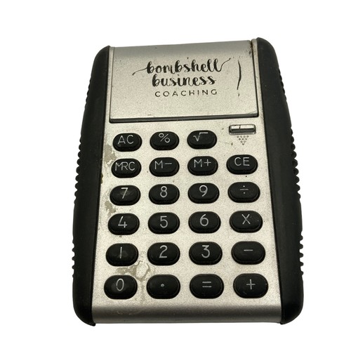 Bombshell Business Coaching Calculator gray black solar small | eBay